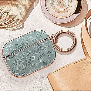 Airpod Pro Case Designed for Apple Airpods Pro 2019 with Portable Keychain and Cute Skin, Shockproof Air Pod Pro Hard Case Cover for Women Girls, (Blue)