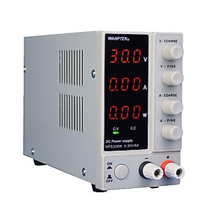 WANPTEK NPS306W DC Power Supply Variable, 30V 6A Adjustable Switching Regulated DC Power Supply Digital Regulated Lab Grade for Research Institutes, Laboratories, Factories White