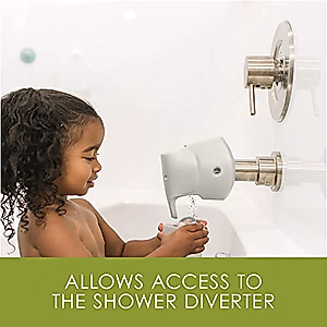 Puj – Snug, Ultra-Soft Spout Cover for Bathtub Taps, BPA-and-PVC-Free Faucet Cover for Safe Baths, Non-Absorbent Bathtub Faucet Cover, Kids’ Bathroom Safety Products, Grey