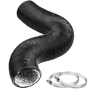 YIJUHOU 4 Inch 5 Feet Dryer Vent Hose, Flexible Aluminum Air Ducting for HVAC Ventilation, Fan Filter and Grow Tent, 2 Clamps Include