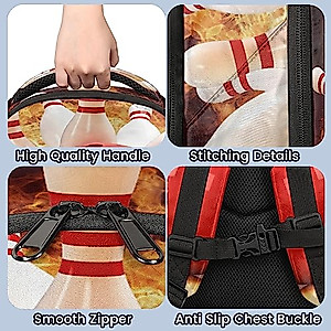 lakefvgk Abstract Fire Bowling Ball Backpacks for Girls Boys School Portable Wide Shoulder Strap Large Capacity School Kids Backpack with Reflective Strip Travel Bag College Student Casual Daypack