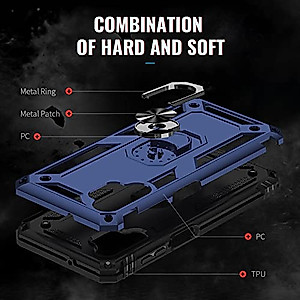 Galaxy A13 LTE 4G Case,(NOT for 5G) Samsung A13 Case,with Screen Protector,[Military Grade] 16ft. Drop Tested Cover with Magnetic Kickstand Car Mount Protective Case for Galaxy A13 4G, Blue