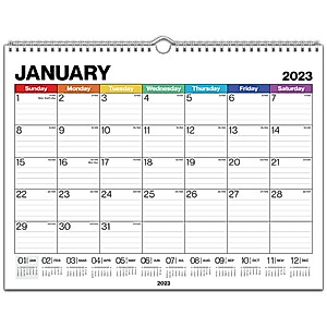 Dunwell 12x15 Wall Calendar 2023 2024 - (Colorful) Use to June 2024, Large 2023-24 Wall Calendar, Lined Monthly Calendar, 12 x 15 Hanging Calendar for Home or Office