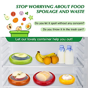 Avocado Saver - 4PCS Reusable Silicone Food Savers Avocado Keeper for Refrigerator Avocado Holder Saver Keeper Onion Holder Potato and Onion Storage Great for Avocado Onions Lemons Potatoes etc