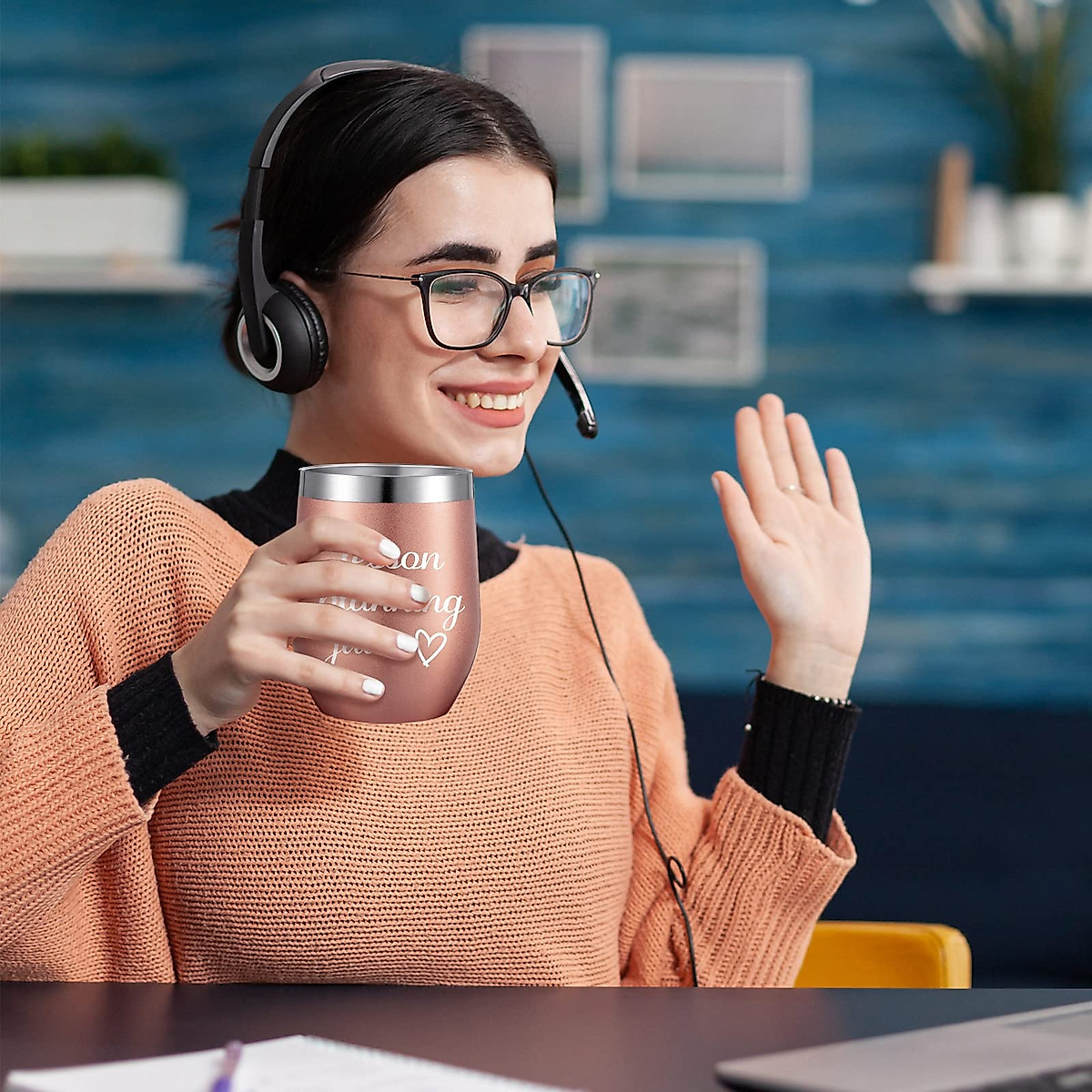 Teacher Appreciation Gifts, Teacher Gifts Thank You, Coffee Mug for Teachers, Teacher Tumbler with Straws Lids and Brushes for Graduation Educators Birthday Christmas Gift, 12 OZ (Mint, Rose Gold)