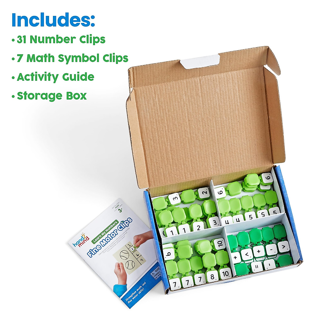 hand2mind Learn My Numbers Fine Motor Clips, Kids Clothespin Activities, Fine Motor Toys, Learning Numbers for Toddlers, Toddler Numbers and Counting, Preschool Learning Activities, Montessori Math