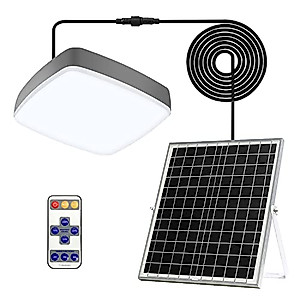 Solar Lights Indoor，Solar Shed Lights White Pendent Light with Remote Control for Home,Barn,Garage,Porch,Hallway,Patio,Garden,Balcony etc.