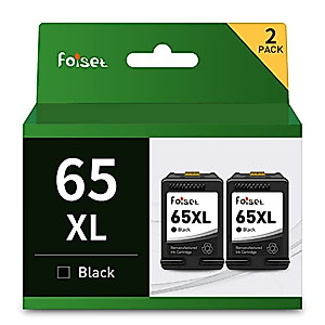 Foiset Remanufactured Inkjet 65XL 2 Black Replacement for HP 65XL 65 XL Ink Cartridge for Envy 5055 5052 5058 DeskJet 3755 2655 3720 3722 3723 3752 3758 2652 2624 High Yield