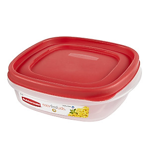 Rubbermaid Easy Find Lids Food Storage Container, 3 Cup, Racer Red