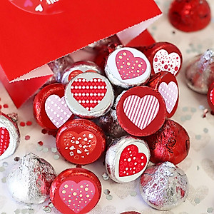 1000PCS Valentines Stickers, Glitter Heart Stickers Roll & 8 Design Funny Valentine's Mother Day Decorative Label Sticker, Wedding Party Decorat Envelopes Greeting Cards Boxes Gifts Seal Stickers