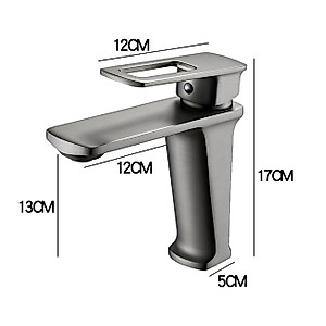 AVLUZ Bathroom Faucet, Single Handle Bathroom Sink Faucet Deck Mount Cold/Hot Water Basin Tap,Single Hole Vanity Bath Lavatory Basin Tap (Color : C)
