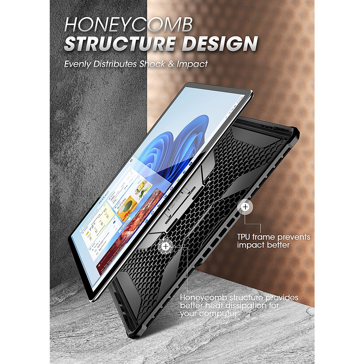 SUPCASE Unicorn Beetle Pro Series Rugged Protective Case for Microsoft Surface Pro 8 (2021), Black