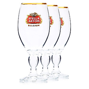 Tanwater Stella Artois - Juego de 3 vasos de cerveza (tamaño grande, 40 cl)