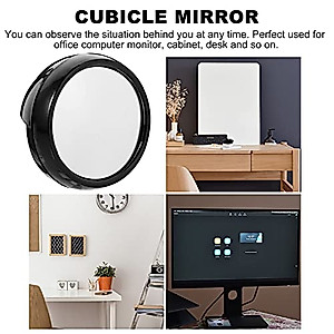 Baluue Computer Screen Rearview Mirror Office Computer Rearview Mirror Cabinet Desk Rear- View Blind Spot Mirror Round Indoor Security Mirror for Office Personal Magnetic Mirror