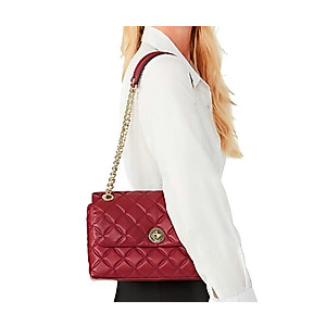 KATE SPADE NATALIA MEDIUM FLAP CROSSBODY SHOULDER BAG LEATHER IN BLACKBERRY PRESERVES