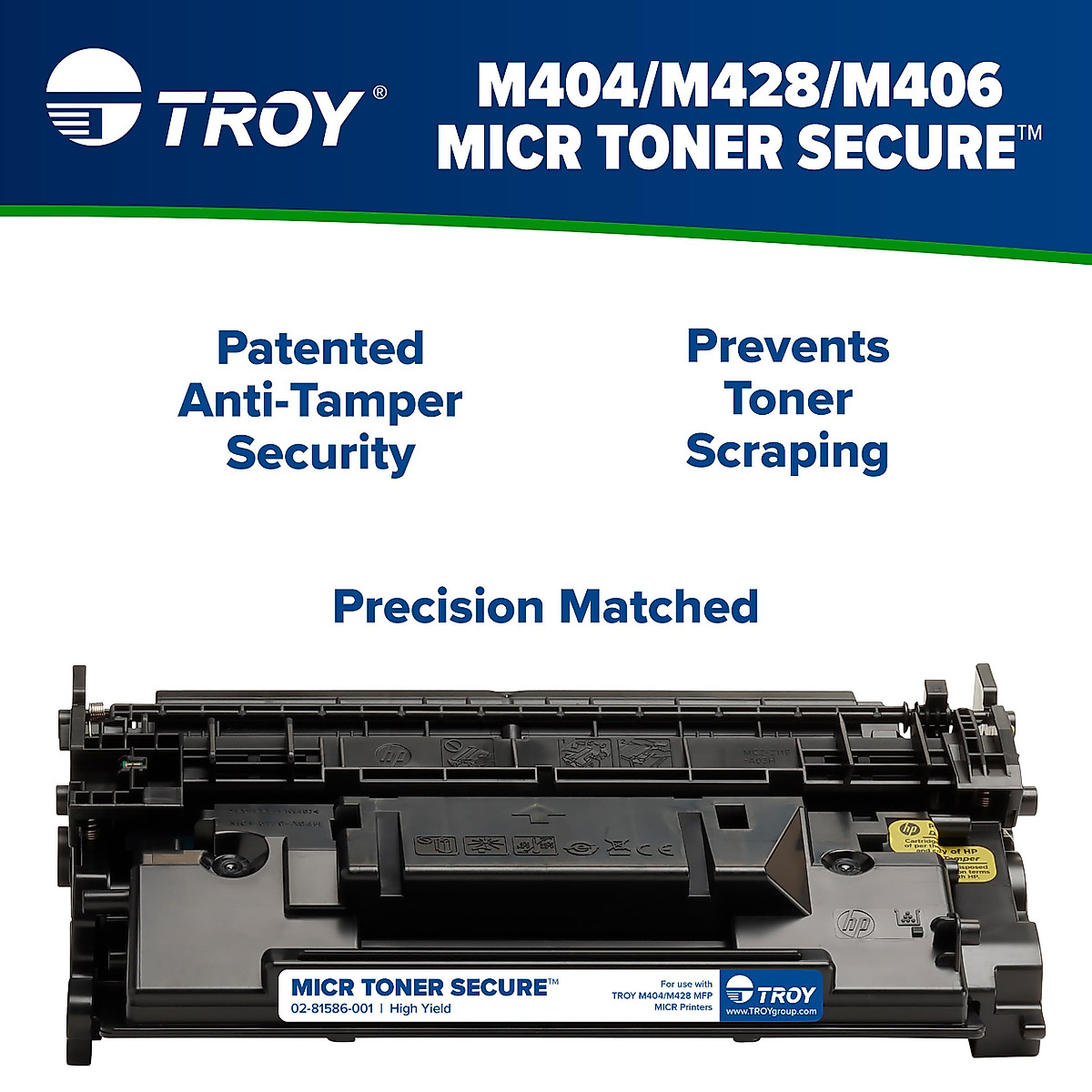 Troy M404/M406/M428 High Yield MICR Toner Secure,02-CF258X-001