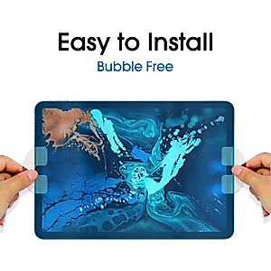 amFilm PAPERed Glass Screen Protector compatible with iPad Pro 11 (2021), iPad Pro 11 (2019), iPad Air 4 (2020), 9H Paper-Matte Finish, Face ID, Apple Pencil 2nd Compatible, Tempered Glass, 1 Pack