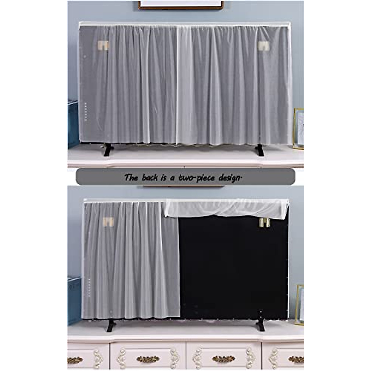 YIJIAFEIFEI Dust Cover with Openable Front Flap LCD TV Display Dust Cover Decorative Paintings Lace TV Cover for Curved/Flat TV(Size:40 inch)