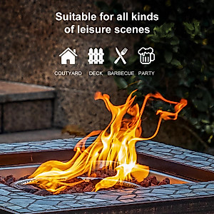 OutVue 30 inch Real Slate Propane Fire Pit Table, Gas Fire Pits for Outside Patio,50000 BTU Propane Fire Pits with Lid &Lava Rocks,Firepit for Garden,Yard
