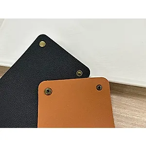 KUMGROT 4pcs PU Leather Women's Handbag Handle Protector Strap Covers for Purse, Handbag, Paper Bag Handle Protective Cover,Black and Brown