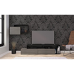 Nexera Tv Stand, 72", Bark Gray/Black