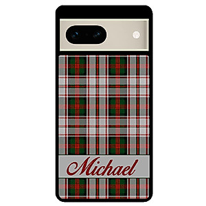Christmas Tartan Quilt Blanket Personalized Black Rubber Phone Case Compatible With Google Pixel 8 Pro, 8a, 8, 7a, 7, Pixel 7 Pro, 6a, Pixel 6 Pro, 6, 5, 4a 5G, 4a 4G, 4, 4 XL, 3a, 3a XL, 3, 3 XL