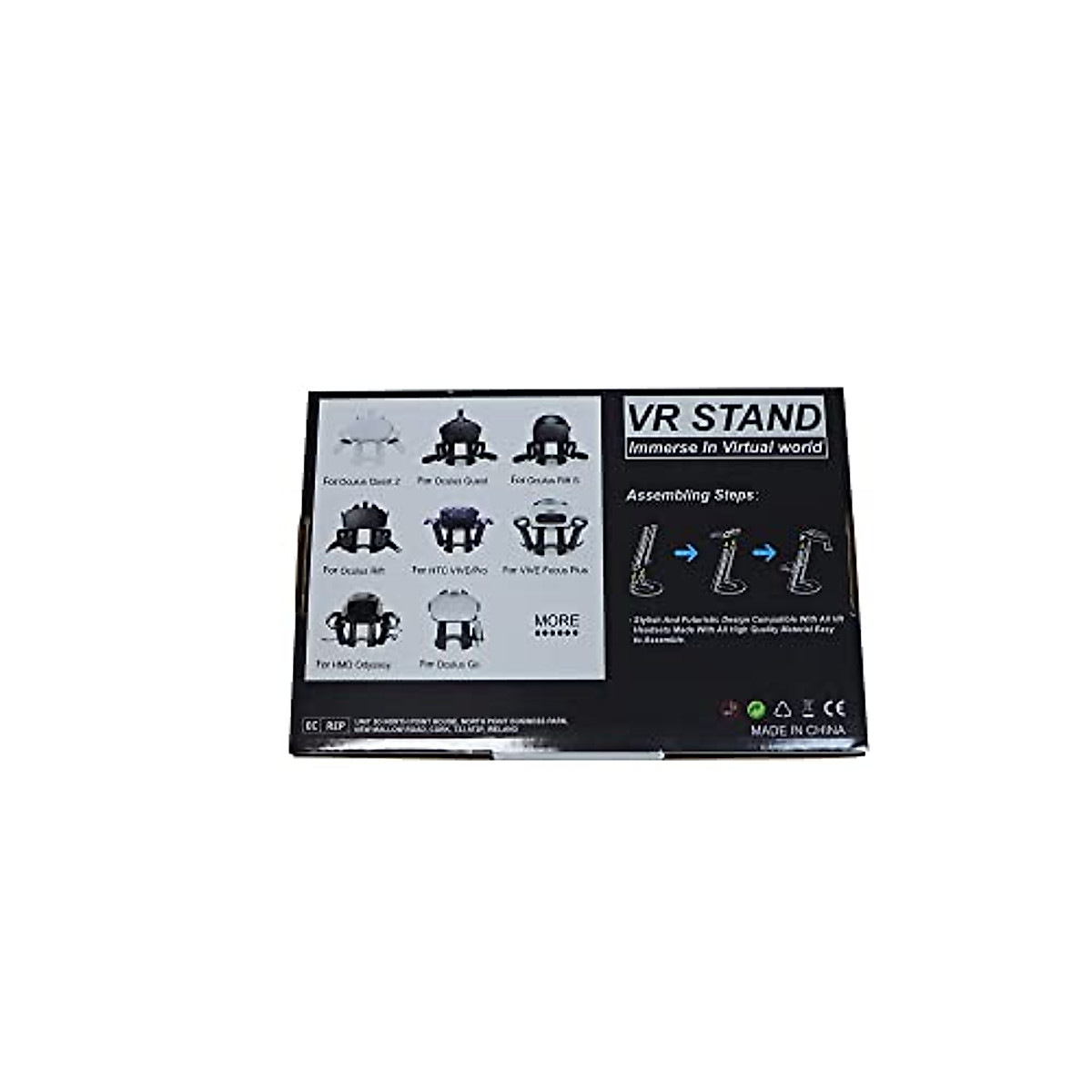 AMVR VR Stand for Quest 2, VR Headset and Touch Controllers Display Holder for Quest 2, PSVR 2, Quest, Rift, Rift S or Valve Index (White, Just VR Stand)
