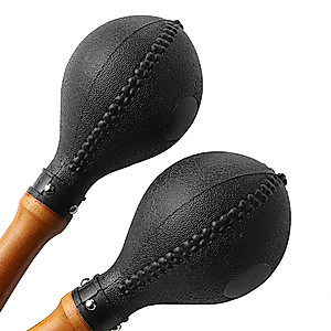 Percussion Maracas Pair of Shakers Rattles Sand Hammer Percussion Instrument with ABS Plastic Shells and Wooden Handles for Live Performances and Recording Sessions