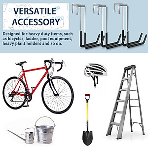 6 Pack Heavy Duty Rafter Hooks for Hanging Vinyl Coated Large S Hooks for Hanging Ladder Bike Hangers Garage Storage Organizer Black