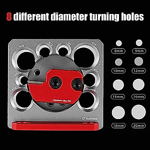 6Pcs Dowel Maker Jig Kit,Metric 8mm to 20mm Adjustable Dowel Maker with Carbide Blade,Electric Drill Milling Dowel Round Rod Auxiliary Tool for Wooden Rods Sticks Woodworking (Silver Red)