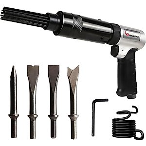 LE LEMATEC Air Needle Scaler with Hammer Chisel Kit, 4800 BPM Pneumatic Needle Gun for Metalworks, Rust, Weld & Paint Remover, Pistol Grip Metal Scraper Air Compressor Accessories (LE-AN324K)