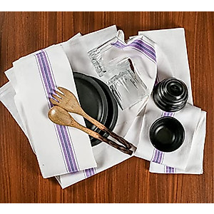 THE BEER VALLEY Classic Kitchen Dish Towels Set of 4-100% Cotton Soft & Absorbent Dish Cloths for Cleaning - Reusable Kitchen Hand Towels (22 x 28 Inches)