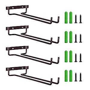 MOCOUM 4 Pack Wine Glass Holder Rack Stemware Rack,Wine Glass Hanging Rack Wire Wine Glass Organizer Storage Hanger for Cabinet Kitchen Bar