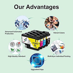 MS DEER Compatible LC3033 BK/C/M/Y Ink Cartridges Replacement for Brother LC3033XXL LC 3033 XXL LC3035 3035 Super High Yield Work for Brother MFC-J995DW MFC-J805DW MFC-J815DW MFCJ995DW Printer 4-Pack