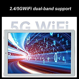 10.1 Inch Tablet Silver Call Tablet 100-240V for Android11 5MP 8MP Dual Camera for Gaming (US Plug)