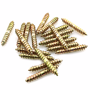 PSCCO 20PCS Dowel Screw Double Ended Wood Woodworking Furniture Connecting Fixing Dowel Screws M6x40mm