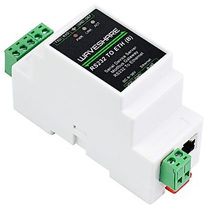 waveshare RS232 to POE RJ45 Ethernet Module, Industrial Rail-Mount RS232 Serial Server with POE Funtion, TCP/IP to Serial, Support Modbus Gateway, Bi-Directional Between RS232 and Ethernet
