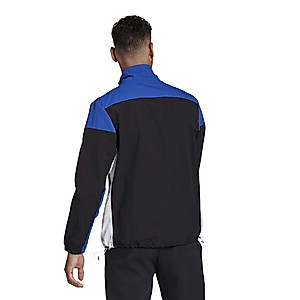 adidas mens Z.N.E. Track Top Woven Black/Team Royal Blue Large