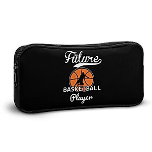 Future Basketball Player Pencil Case Stationery Pen Pouch Portable Makeup Storage Bag Organizer Gift