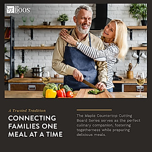 John Boos Block KNEB24S Maple Wood Countertop Reversible Edge Grain Cutting Board with Gravy Groove, 23.75 Inches x 23.75 Inches x 1.25 Inches