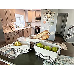 Admired By Nature Metal Storage Baskets-3-Piece Set of Decorative Nesting – 1 Small, 1 Medium, 1 Large, White and Black Basket