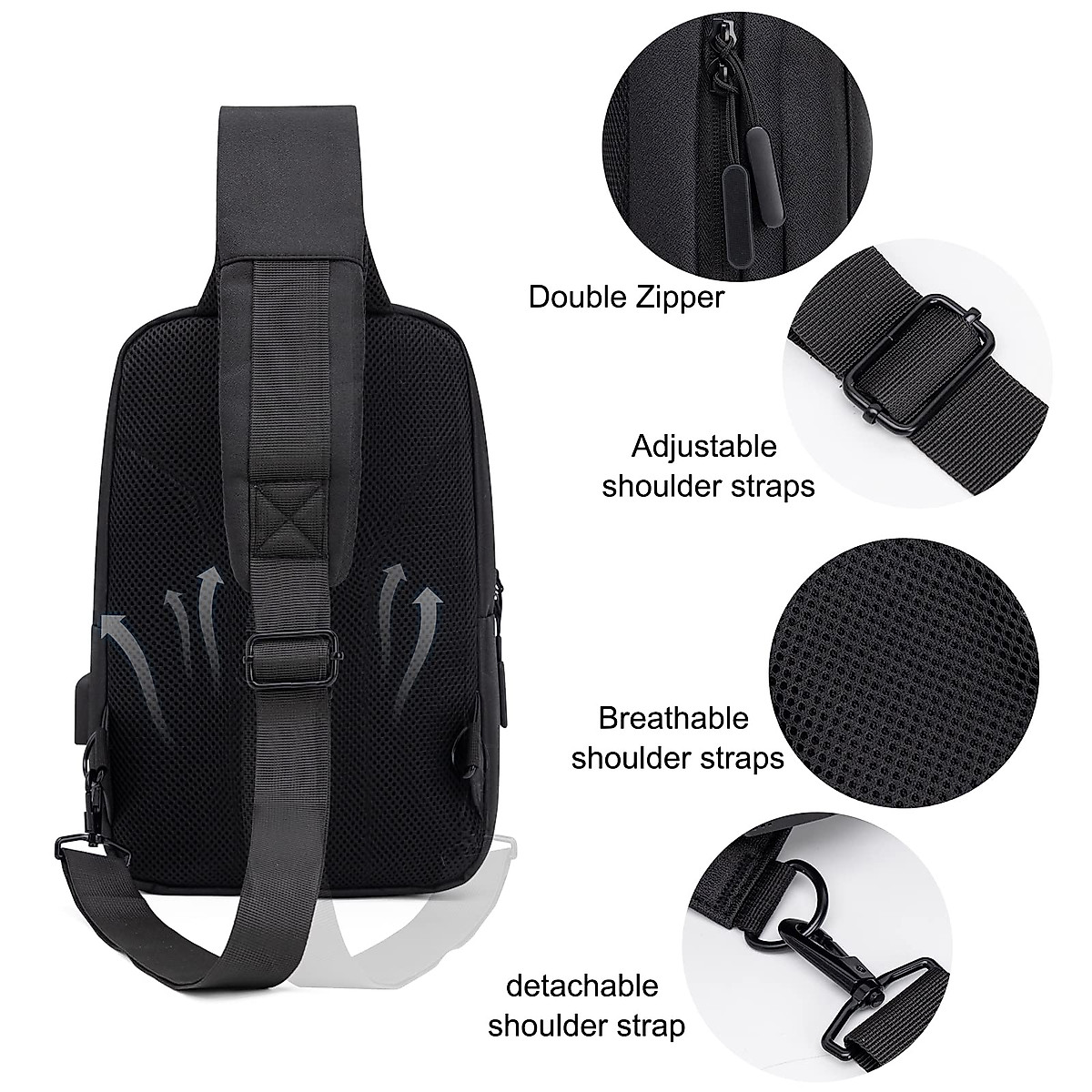 ecosmile Messenger Bag Sling Bag Crossbody Shoulder Bag for Men Women Travel Work Satchel Bags