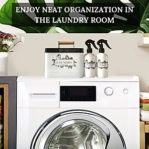 Dryer Sheet Holder Spray Bottles Set, Farmhouse Decor Fabric Softener Dispenser for Laundry Room Organization and Storage, 2 Pack Spray Bottles for Cleaning Solutions, House Warming Gifts New Home