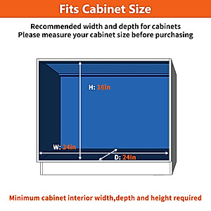 ROOMTEC Individual Pull Out Cabinet Organizer (22½"W x 21½"D), 2 Tier Spice Rack Organizer for Cabinet, Slide Out Drawer Pantry Shelf Organization and Storage for Kitchen Bathroom