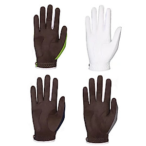 SIMPLE SYMBOL Men's RainGrip Golf Glove Four Pack(One White+One Navy Blue+One Green+One Grey) Four Color Combinations,Each Color one,Hot Wet Weather Comfort, Left Hand Right Hand(S,Right)