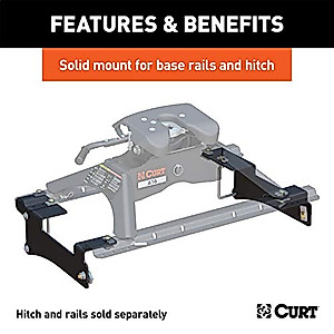 CURT 16429 5th Wheel Installation Brackets, Compatible with Select Chevrolet Silverado, GMC Sierra 2500, 3500 HD , Black