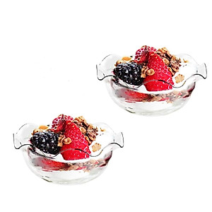 Qixivcom 50 Pack 4 Oz Flower Shaped Plastic Ice Cream Dessert Bowls Dessert Cup Disposable Sundae Bowl Parfait Snack Salad Bowls Tasting Sample Cup Appetizer Serving Bowl for Party Wedding Favor