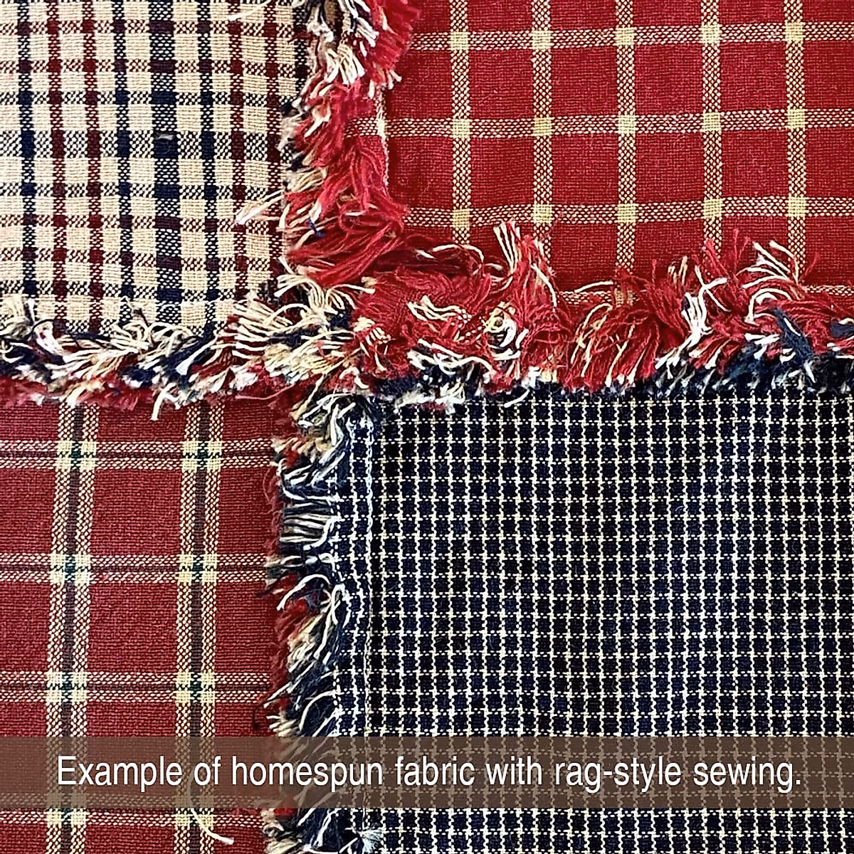 Primitive Black 1 Plaid 100% Cotton Homespun Fabric by JCS - Sold by The Yard