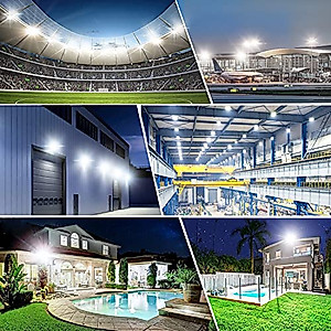 LHOTSE 2 Pack 50W LED Flood Light Outdoor，7000 Lumens LED Work Light with Plug,IP65 Waterproof Outdoor Floodlights, 6500K Daylight White Super Bright Security Light for Yard Garden Patio Playground