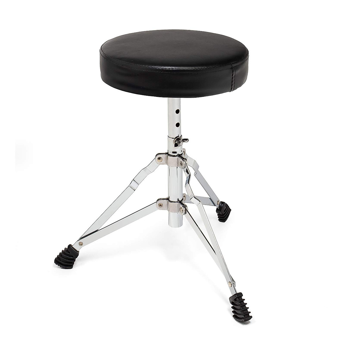 Ashthorpe 5-Piece Complete Junior Drum Set with Genuine Brass Cymbals - Advanced Beginner Kit with 16" Bass, Adjustable Throne, Cymbals, Hi-Hats, Pedals & Drumsticks - Red